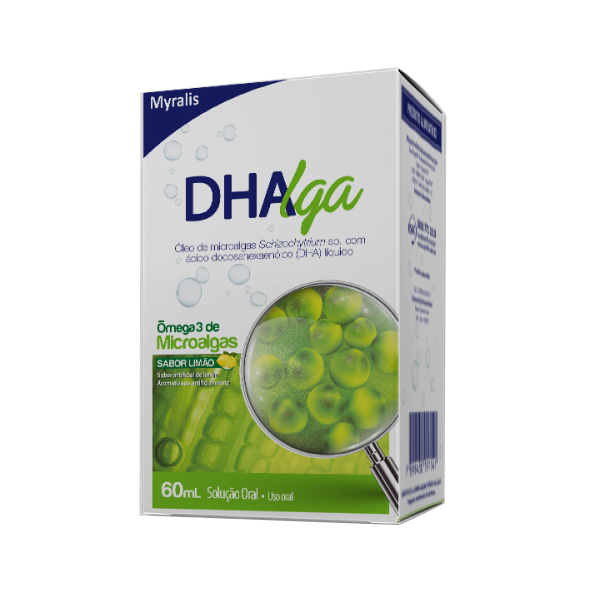 DHAlga Omega 3 Microalgas Solucao Oral Limao 60Ml - Myralis em Casa